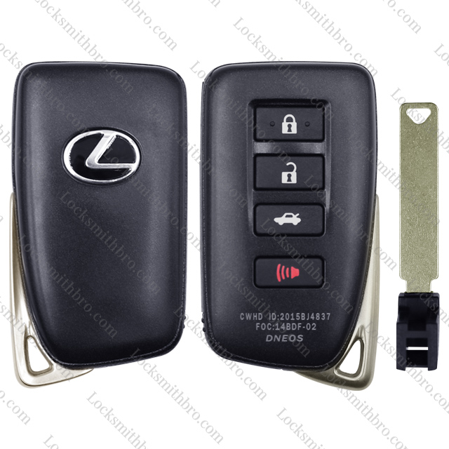 4 Button Remote Car Key Shell Case TOY12 Uncut Blade for Lexus ES350 IS ...