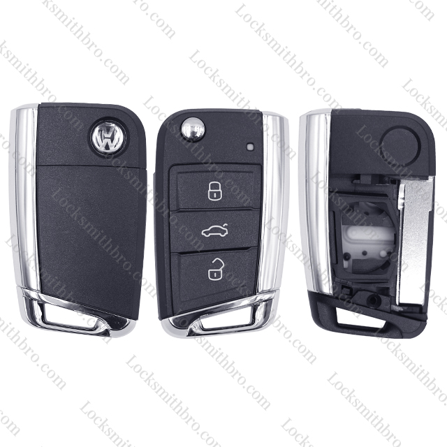 3 Buttons Car Key Shell Case For VW For VW Golf 7 GTI MK7 Skoda Octavia ...
