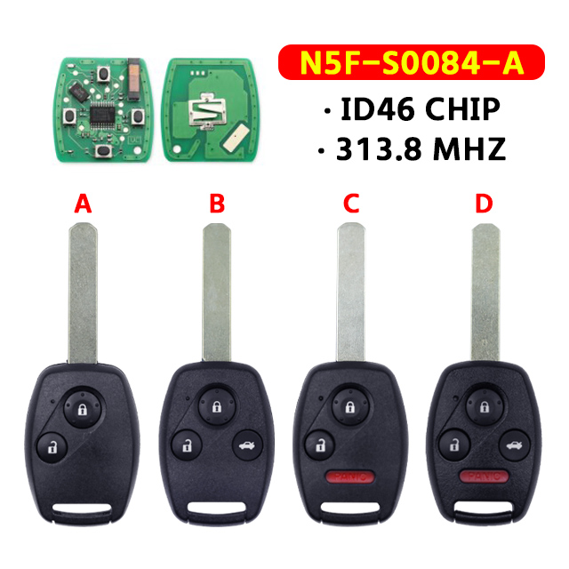 N5F-S0084-A ID46 Chip Car Remote Control Key Circuit Board For Honda ...
