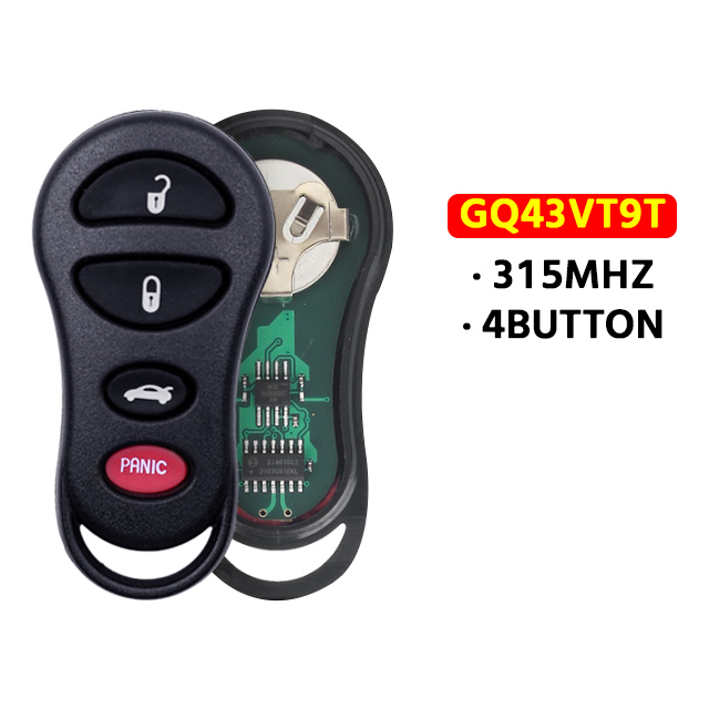 315MHz FCC:GQ43VT9T 3+1 Button Remote Key Fob for T-Chrysler T-Concorde ...