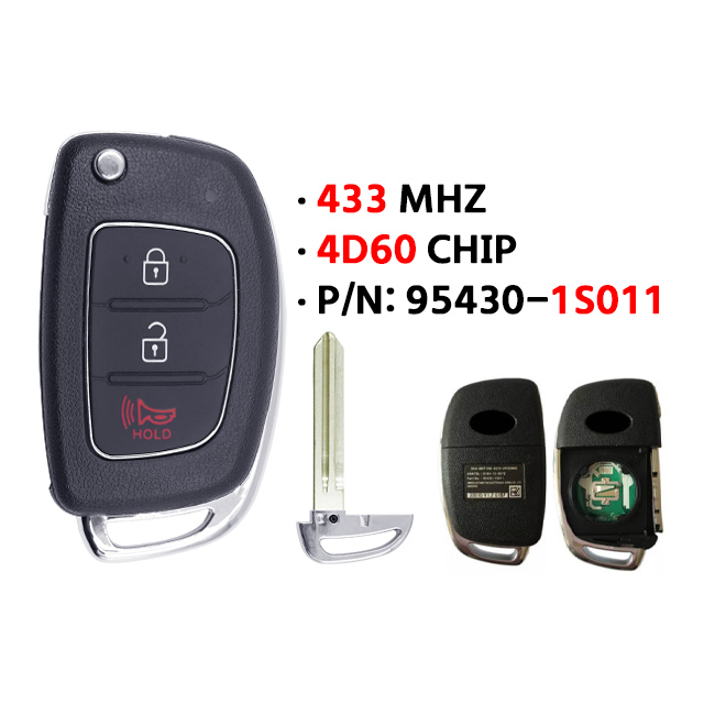 For modern 3-button folding key 4D60 80BIT.433MHZ.95430-1s011