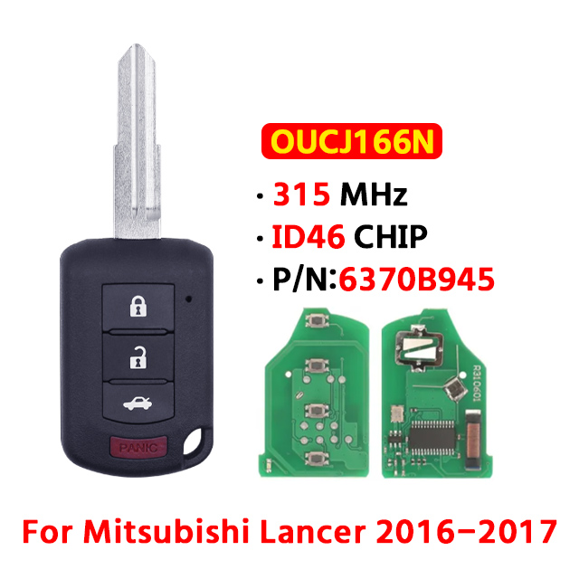 3+1Button Remote Key 315MHz ID46 OUCJ166N P/N: 6370B945 For T ...
