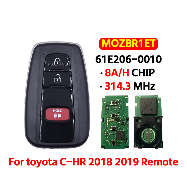 3 Buttons Smart Remote Key Fob 314.3MHz 8A Chip FCC MOZBR1ET BR1ET For ...