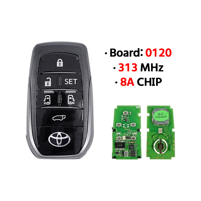6 Button Smart Key 313mhz 8A Chip Board 0120 Keyless Go For T-oyota ...
