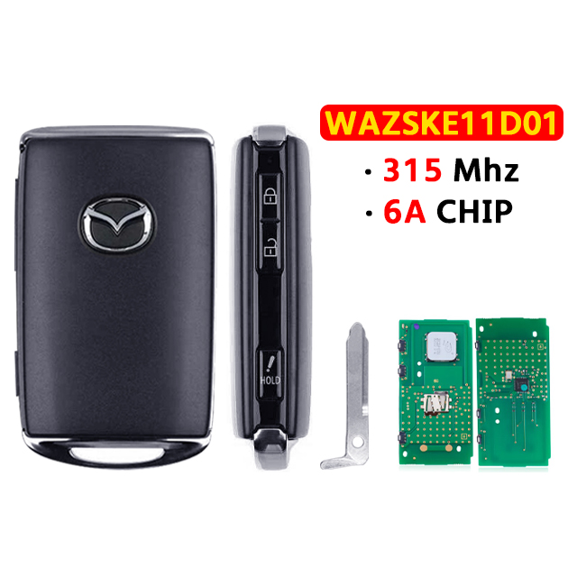 3Button Smart Card Key Fob 315MHz 6A CHIP WAZSKE11D01 SKE11D-01 For ...