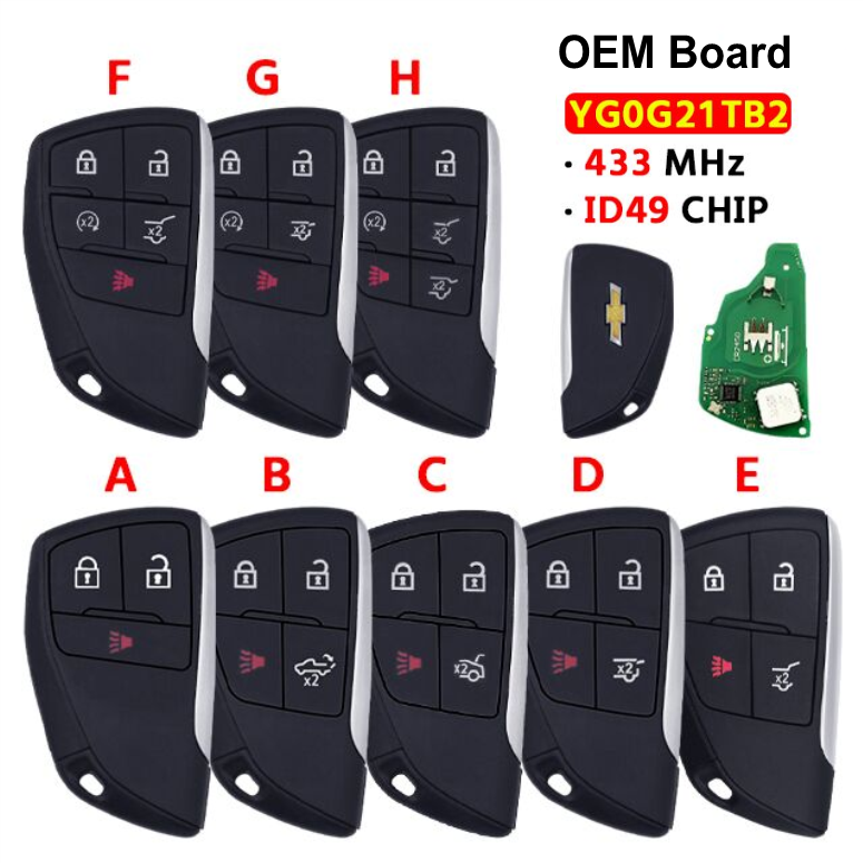 OEM Board 3/4/5/6Button smart key 433Mhz ID49 YG0G21TB2 for 2021-2024 ...