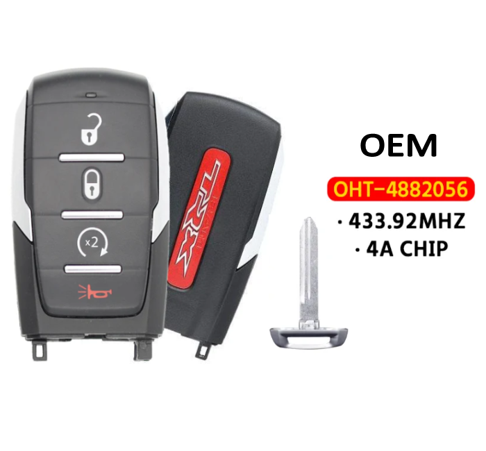 OEM 4-Button Smart Key 433Mhz 4A Chip OHT-4882056 For 2021-2023 Dodge ...
