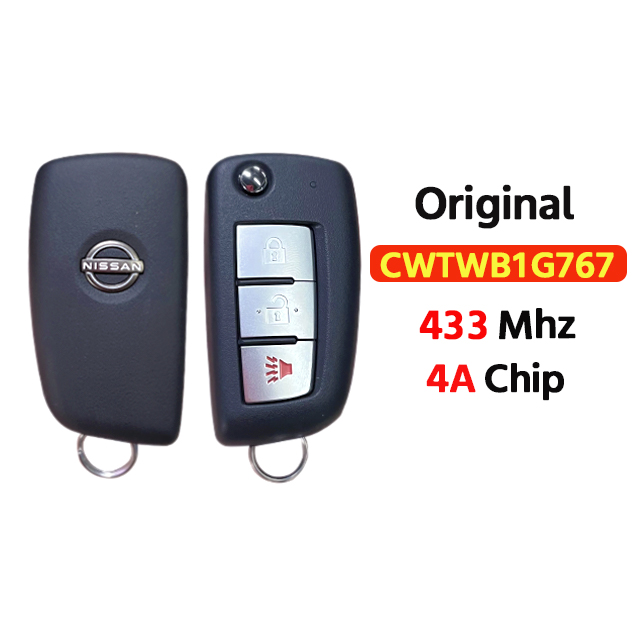 OEM 3-Button Flip Key 433Mhz 4A Chip CWTWB1G767 For 2014-2020 T-Nissan ...